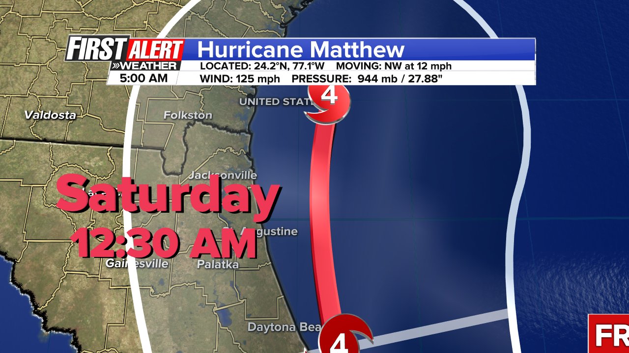 Tracking the eye of Hurricane Matthew as it approaches Jacksonville's ...