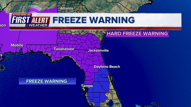 Hard Freeze Warning for Northeast Florida, Southeast Georgia | WJAX-TV